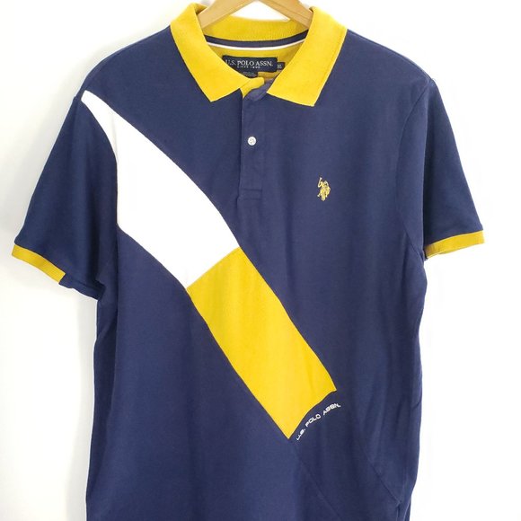U.S. Polo Assn. | Shirts | Us Polo Assn Polo Shirt Mens Xl Blue Yellow ...